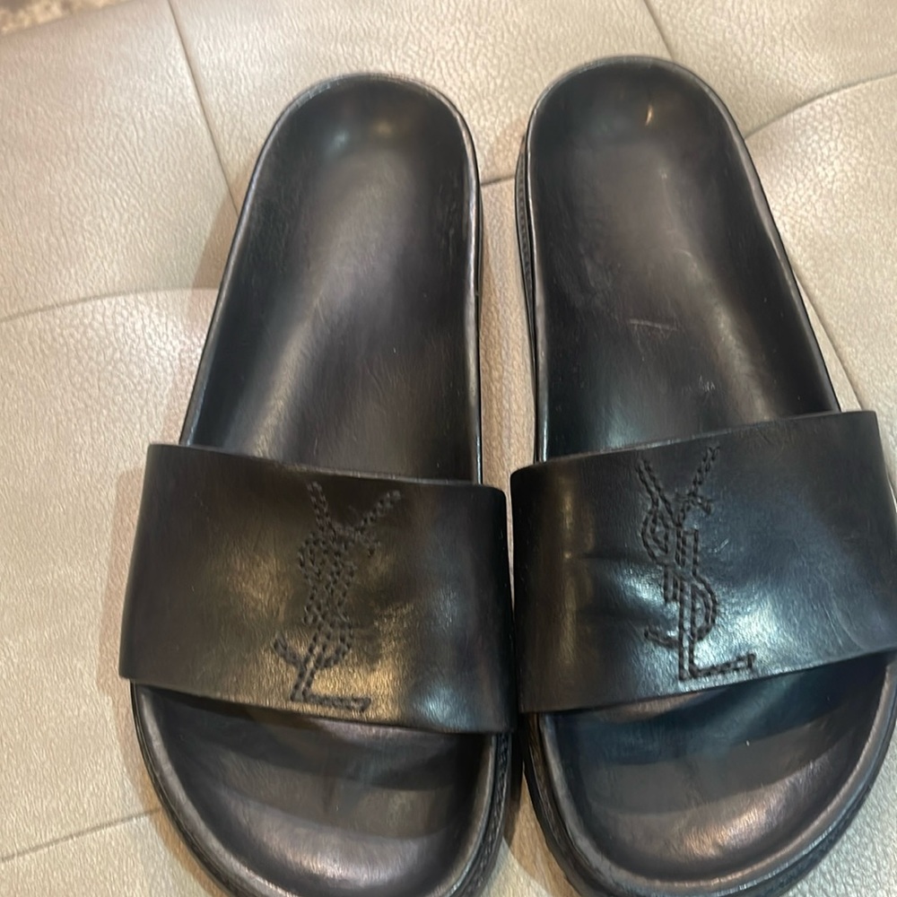 Ysl Leather Slides - Gem